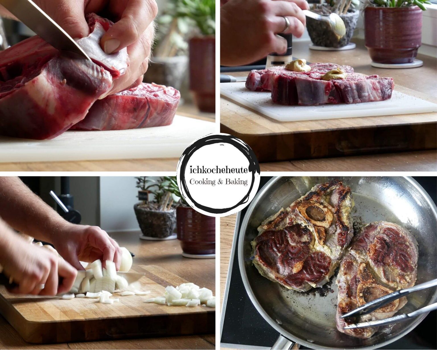 Geschmorte Rinder Beinscheibe ("Ossobuco") mit Brauner Sauce ...